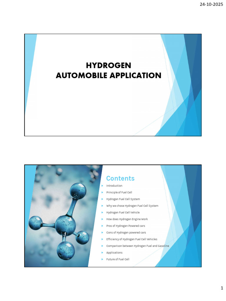 Hydrogen Fuel Cell Vehicle Overview | PDF | Fuel Cell | Engines