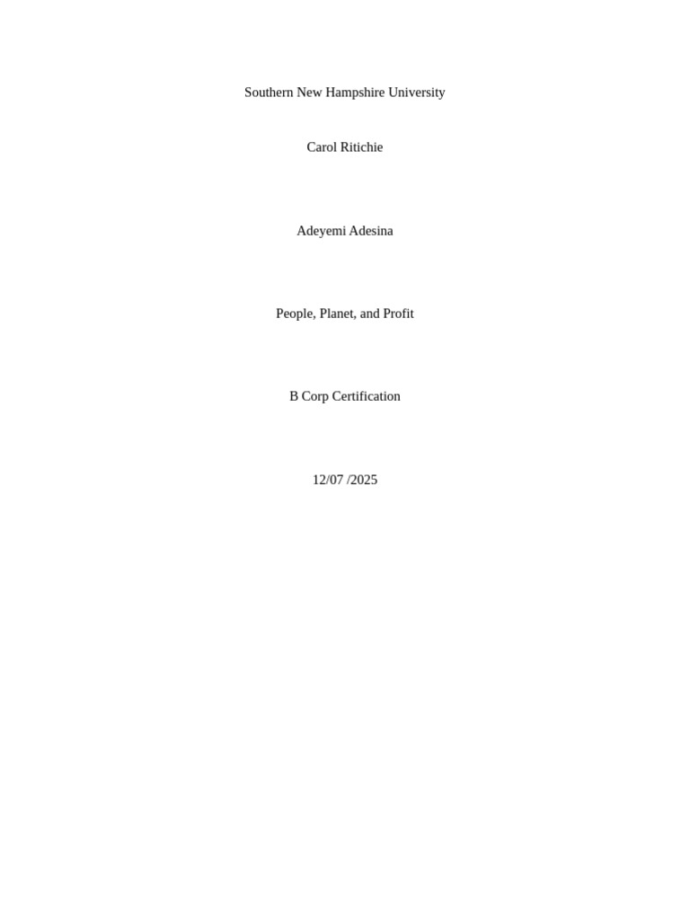 Module 6 B Corp Certification | PDF | Employee Retention | Certification
