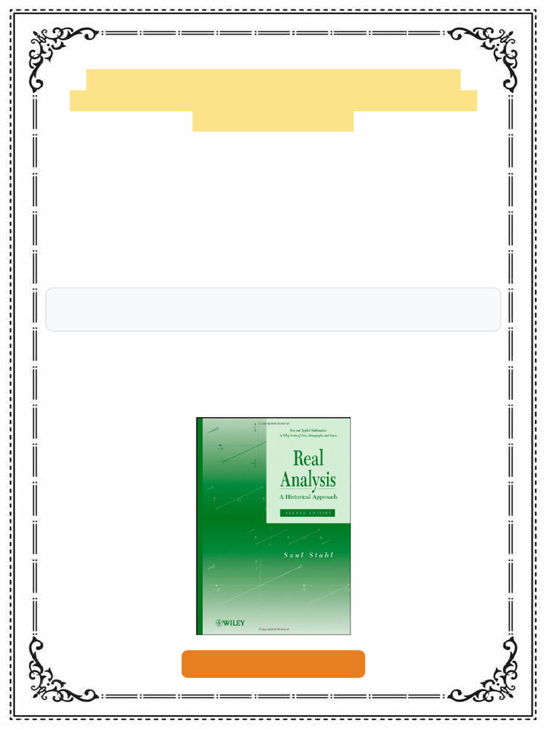 Real Analysis A Historical Approach Second Edition Saul Stahl Ebook ...