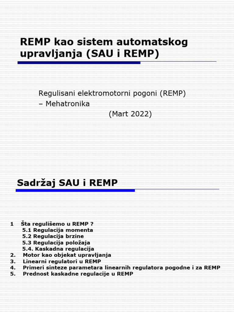 1 3 REMPmeh-predavanja 2024 SAU-i-REMP | PDF