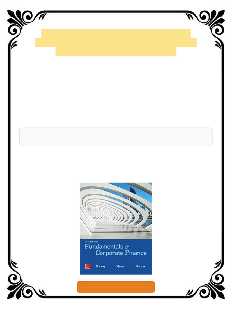 Fundamental of Corporate Finance 10e 10th Edition Richard A. Brealey ...