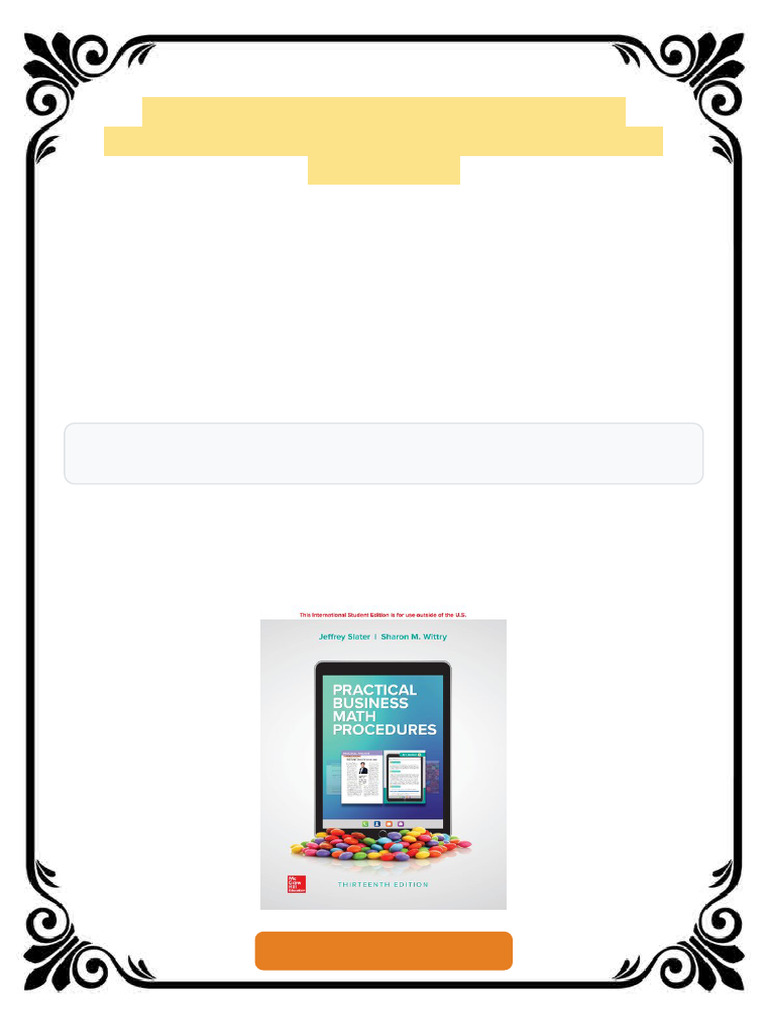 Practical Business Math Procedures 13th Edition Jeffrey Slater ebook ...