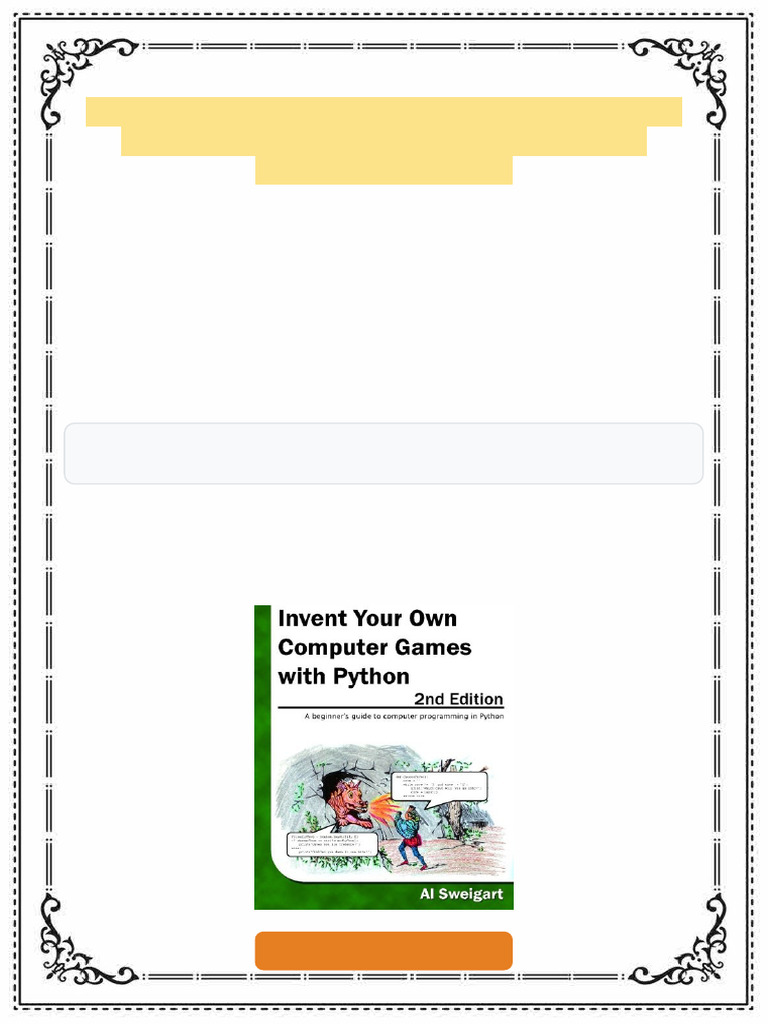 Invent Your Own Computer Games With Python 2nd Edition Al Sweigart ...