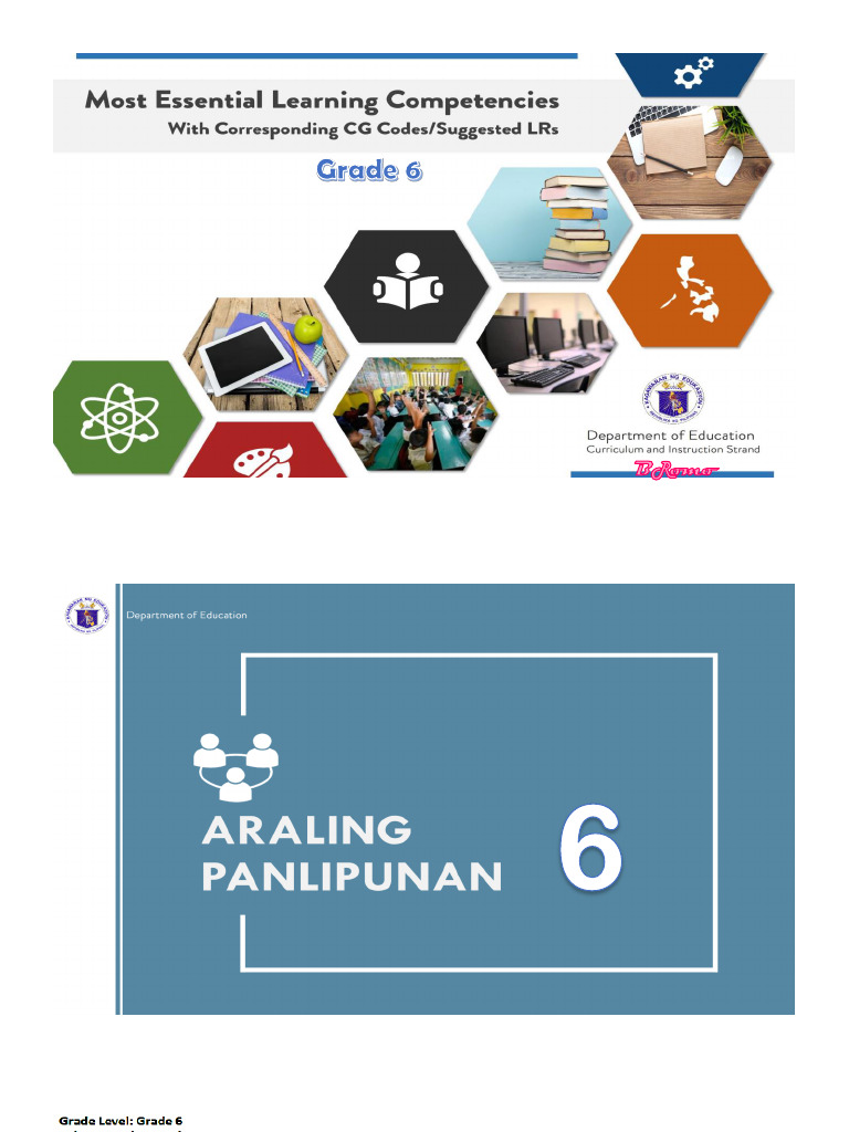 MELCs With Codes (Grade 6 - All Subjects) | PDF