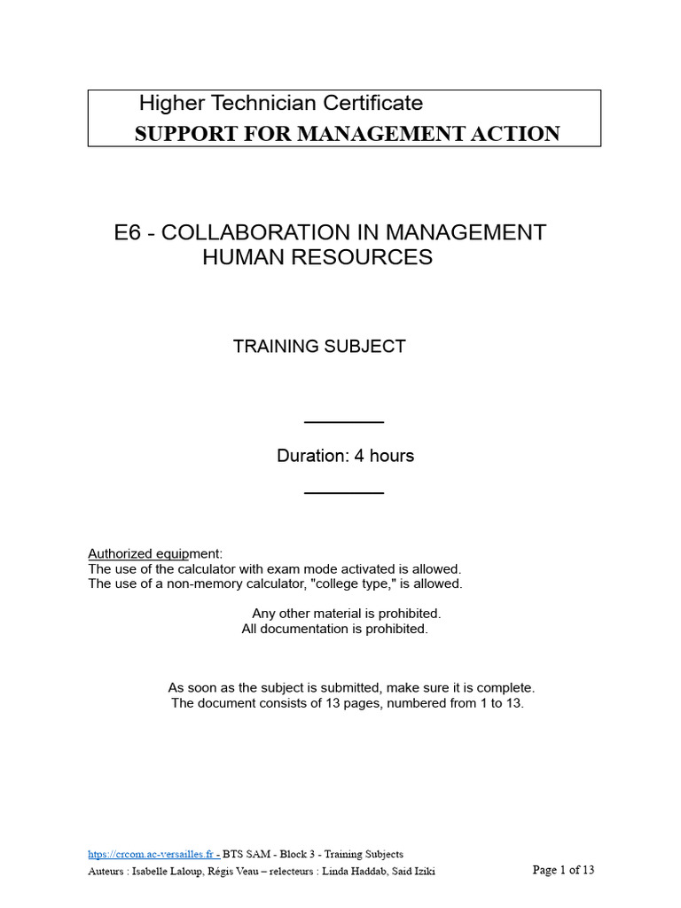 subject_bts_sam_cgrh_alphatel.docx | PDF | Human Resource Management | Business