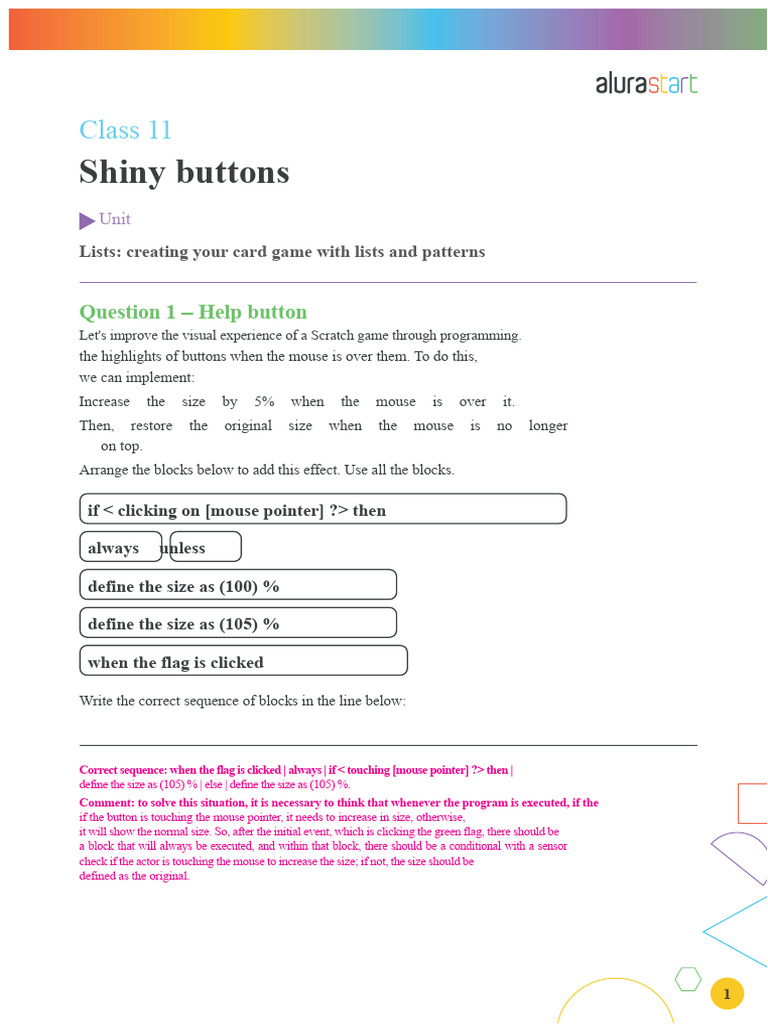 Enhancing Scratch Game Buttons | PDF | Scratch (Programming Language ...