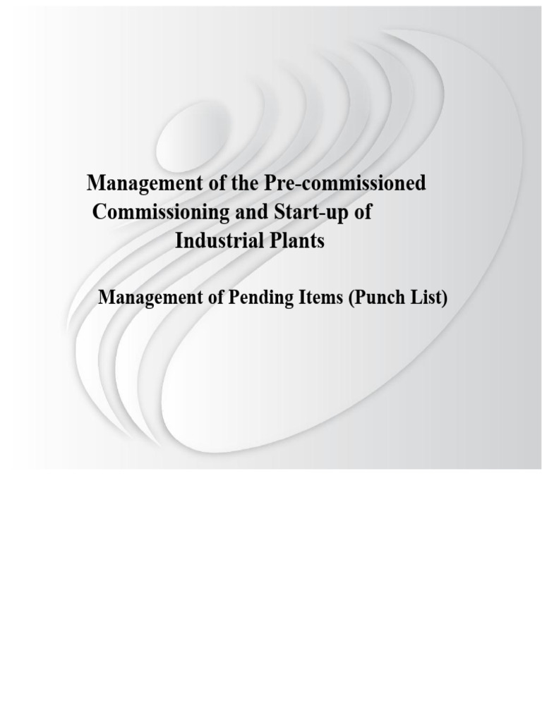 Pre-Commissioning Management for Plants | PDF | Verification And ...