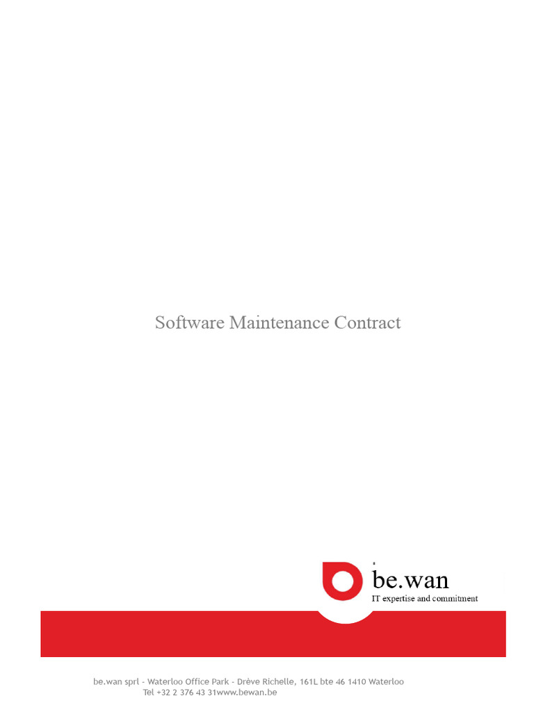 Software Maintenance Contract Overview | PDF | Software | Legal Liability