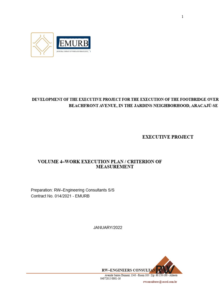Vol.04_Execution Plan of the Work - Text R1 | PDF | Road Surface | Concrete
