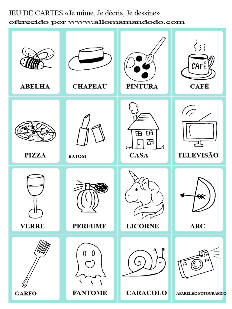 Jogo de Carta Eu Imito Eu Descrevo Eu Desenho | PDF