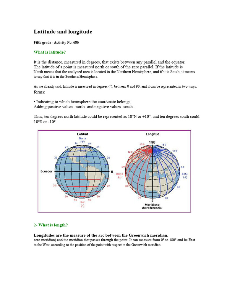 Latitude and longitude | PDF | Latitude | Longitude