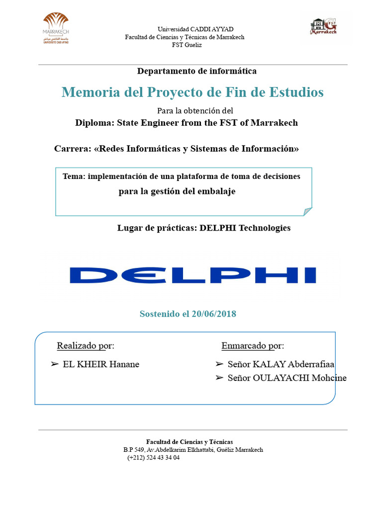 Memoria Pfe Delphi | PDF | Logística | Business