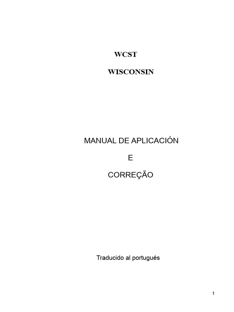 Wisconsin (Traducción Del Manual) - Formateado | PDF | Cognición ...