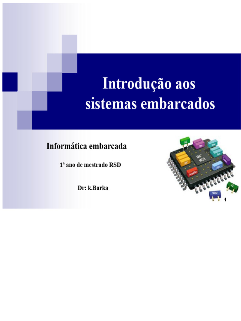 Introdução aos Sistemas Embarcados | PDF | Sistema embarcado | Hardware ...