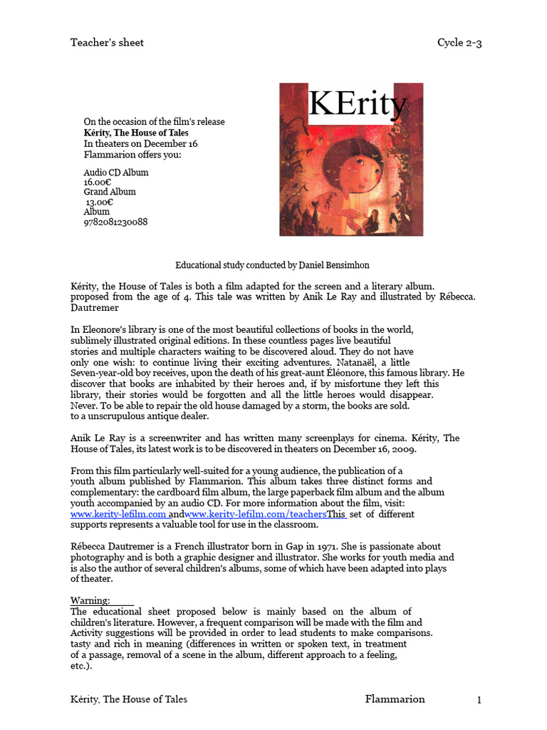 Kérity: Educational Guide for Teachers | PDF | Little Red Riding Hood ...