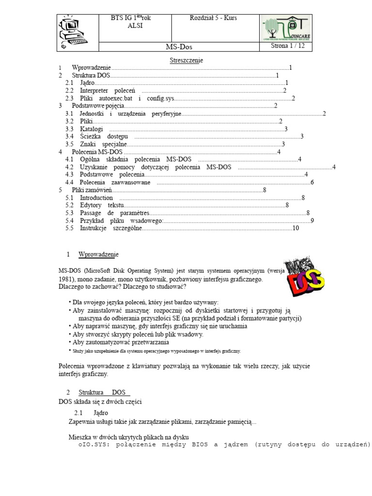 Kompletny kurs - MSDOS | PDF