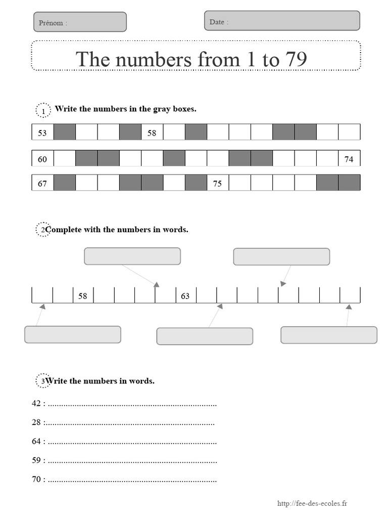 NUMBERS FROM 1 TO 79 | PDF