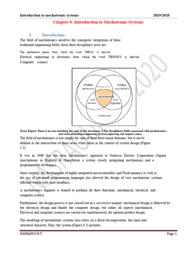 Chapter - Introduction to Mechatronic Systems | PDF | Mechatronics | Engines