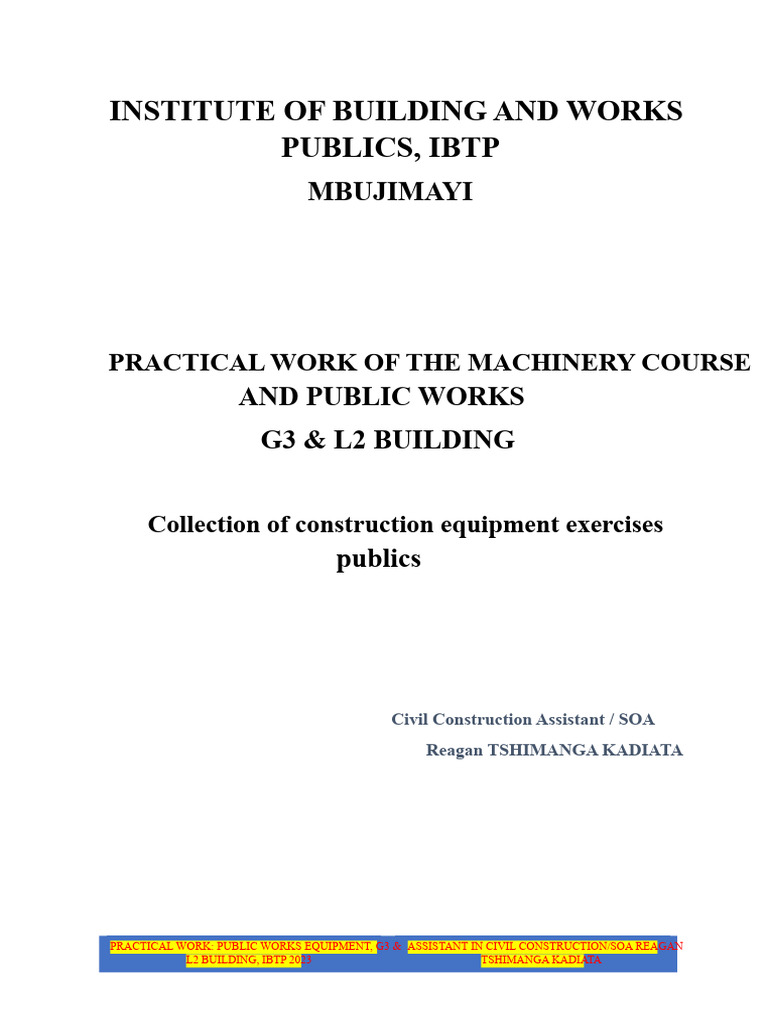 Public Works Machinery Course Exercises | PDF | Loader (Equipment) | Truck