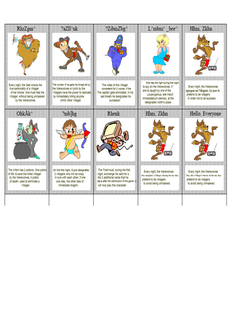Annex 10 - Werewolf Cards PDF | PDF | Superstitions
