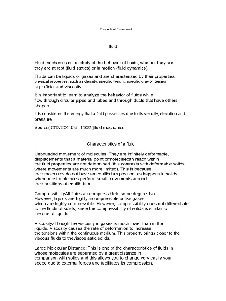 Theoretical Framework PHYSICS | PDF | Pressure | Fluid