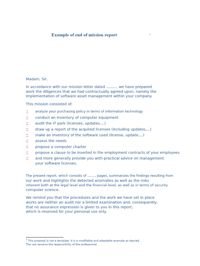 Example Mission Completion Report | PDF | Software | Risk