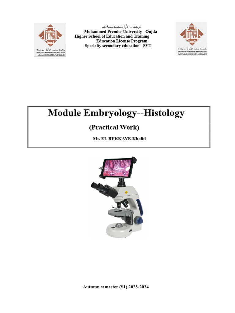 Photocopy Embryology-Histology Lab PrEL BEKKAYE Khalid | PDF ...
