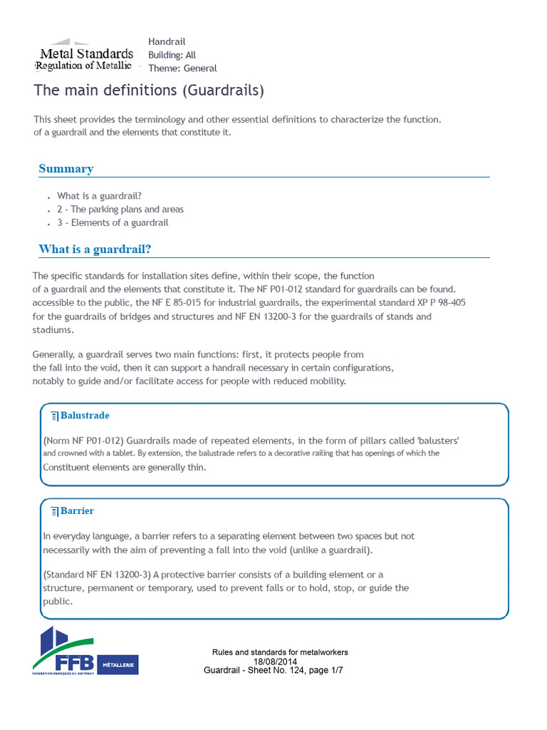 Guardrail Definitions and Standards Guide | PDF | Stairs