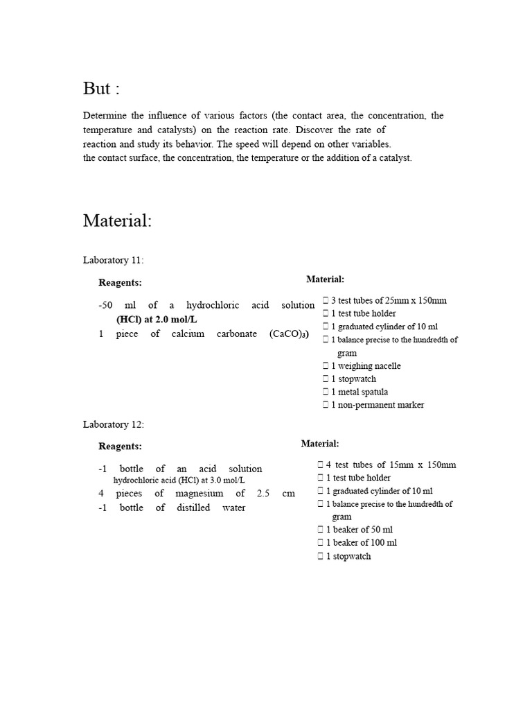 Big Lab 1 in 4 | PDF | Chemical Reactions | Catalysis