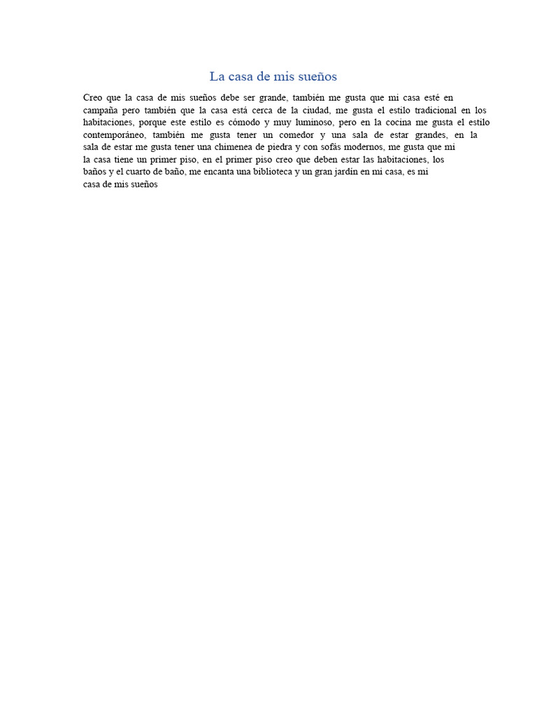 La Casa de Mis Sueños | PDF
