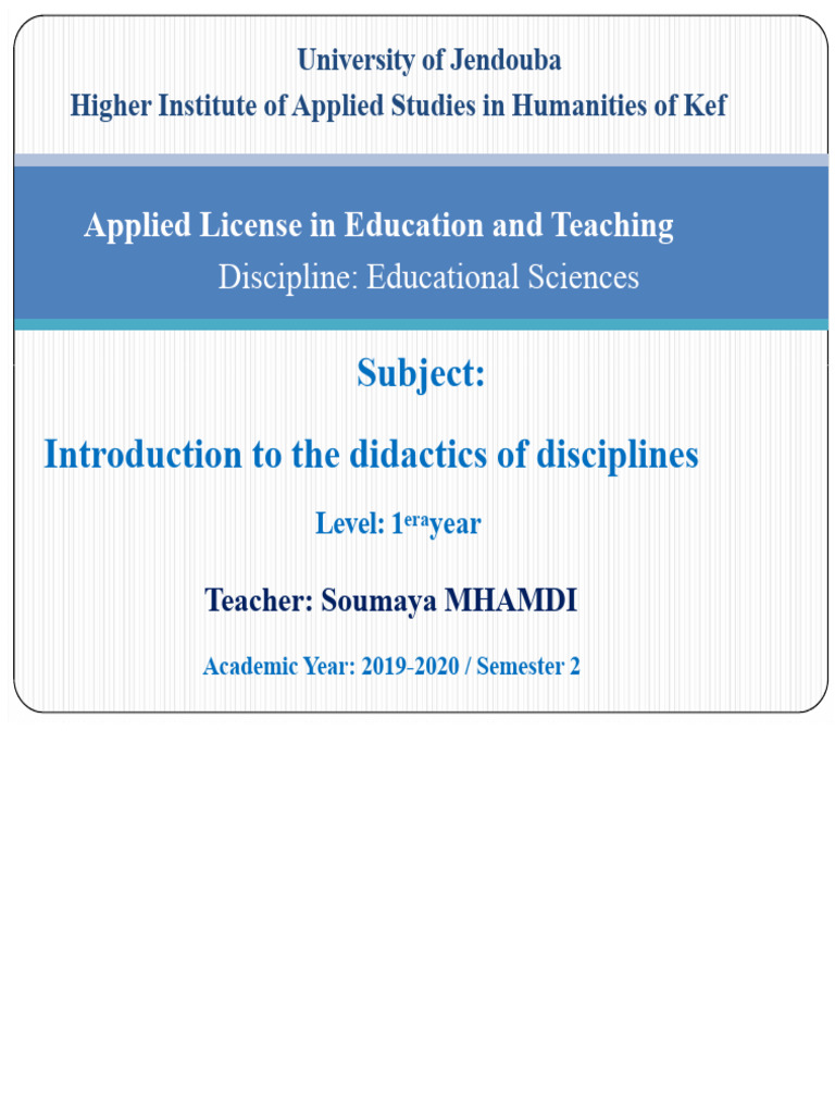 Introduction to Didactics in Education | PDF | Constructivism ...