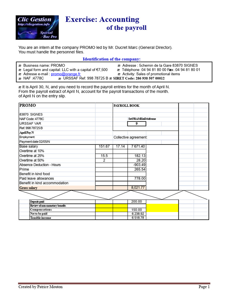 4 Exercises On Payroll Accounting | PDF | Payroll | Salary
