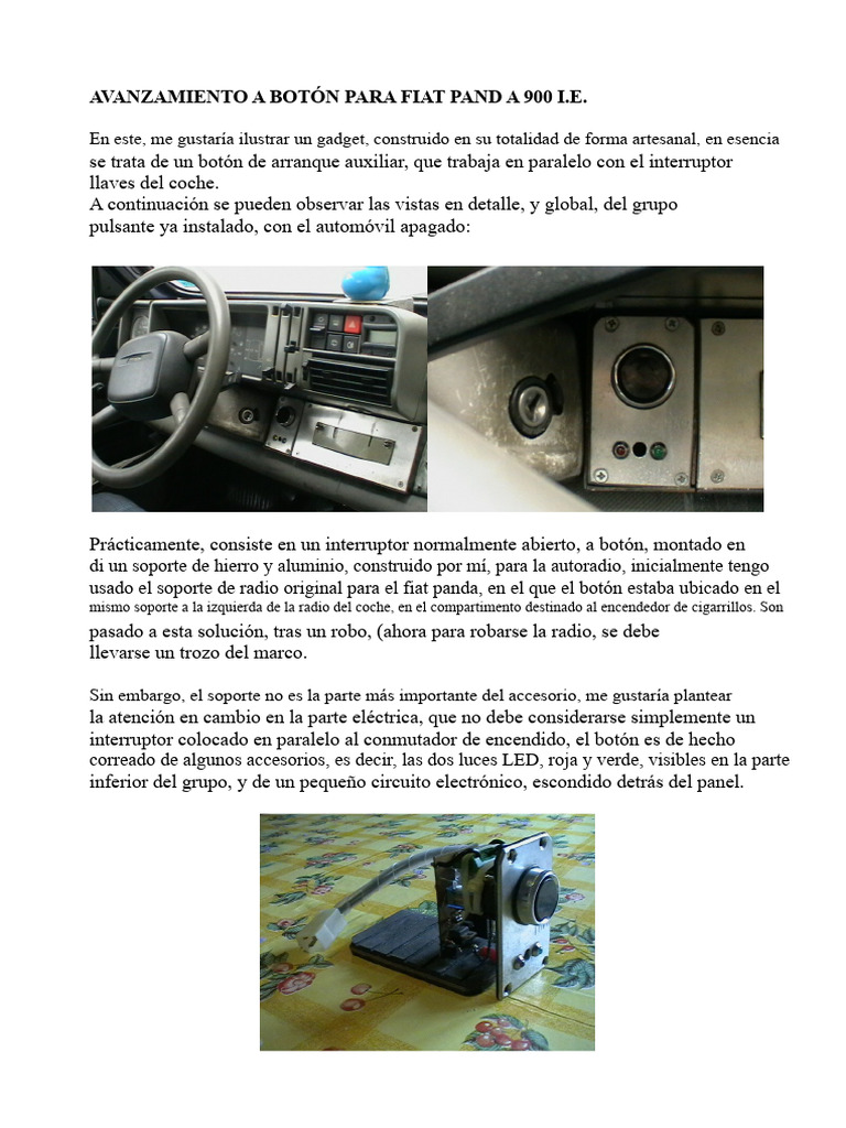 Fiat Panda 900 IE - Arranque A Botón | PDF | Relé | Electricidad