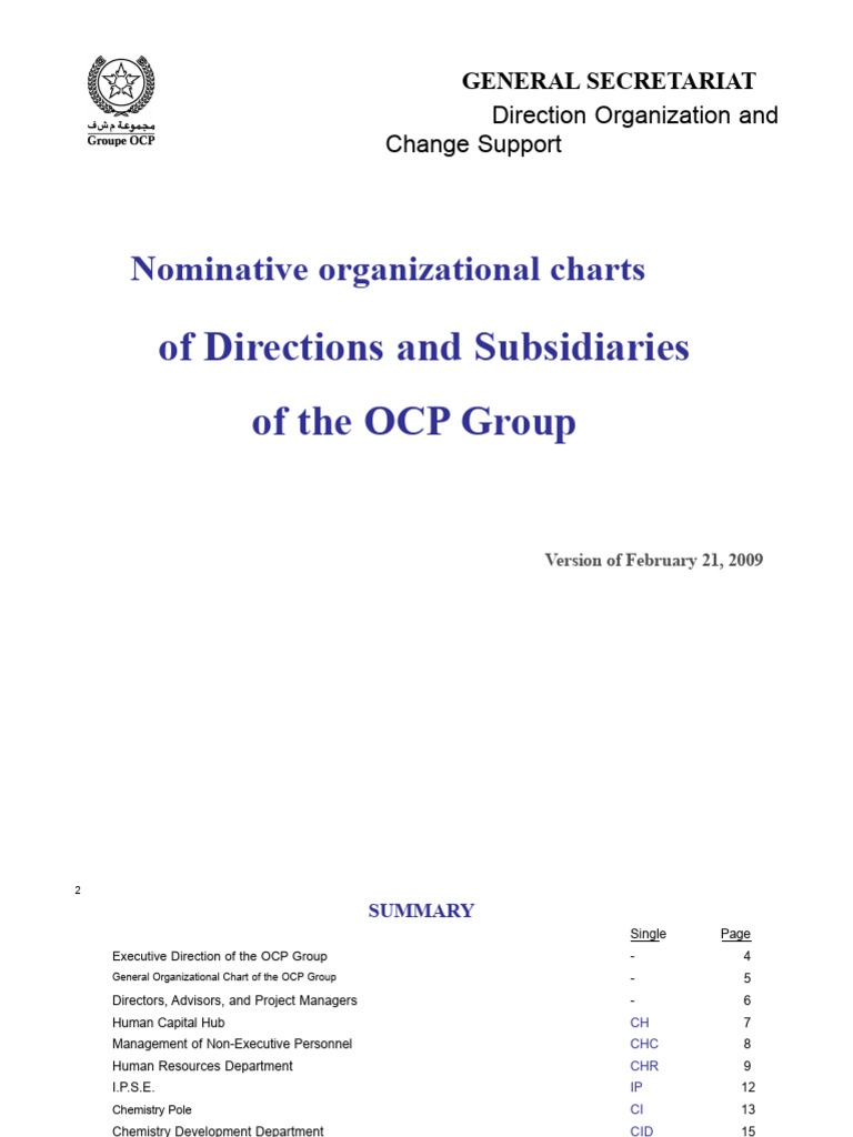 Organizational chart OCP new | PDF | Business