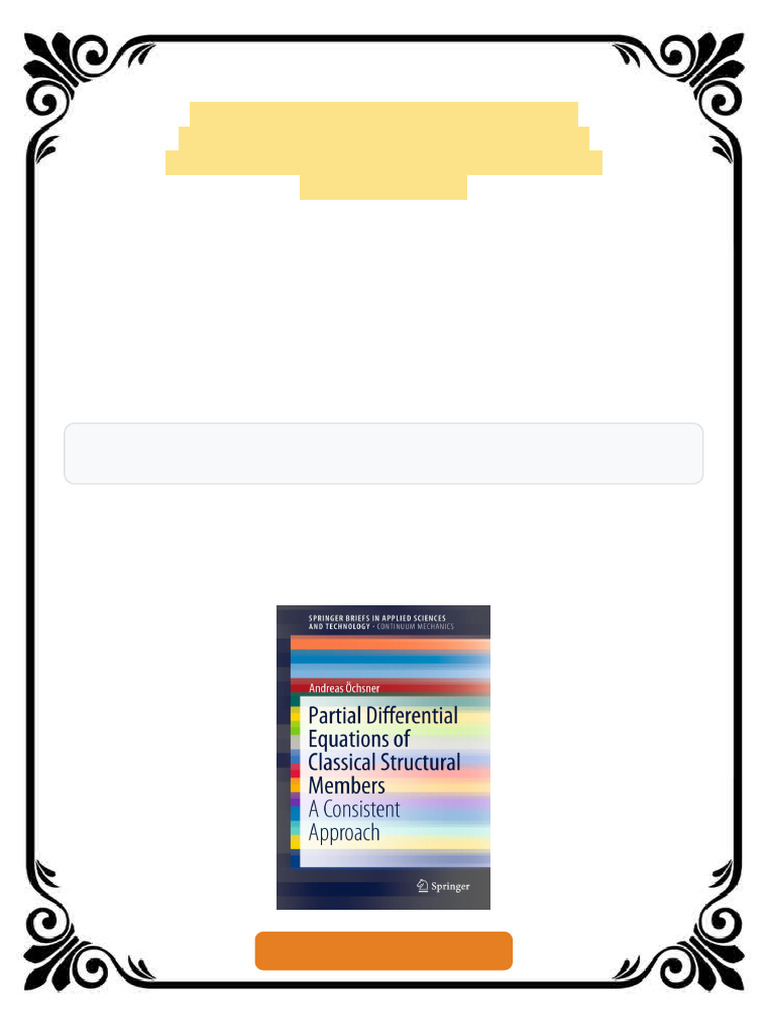 Partial Differential Equations of Classical Structural Members A ...