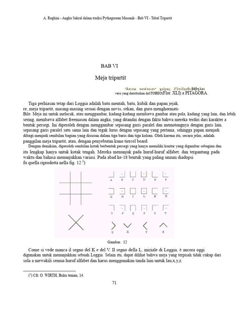 Tabel Tripartit dalam Tradisi Masonik | PDF