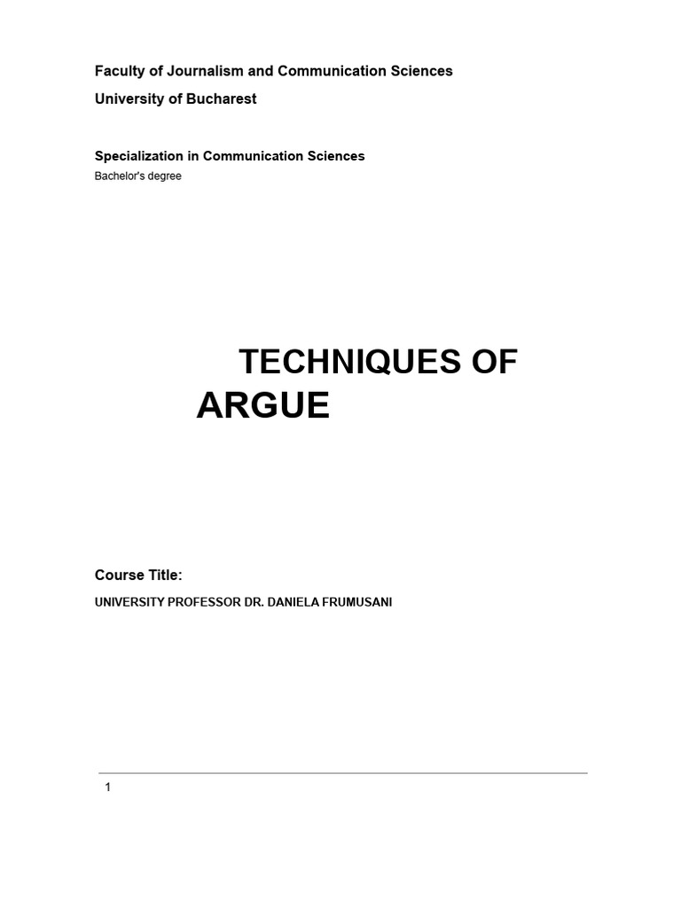 Techniques of argumentation | PDF | Rhetoric | Argument