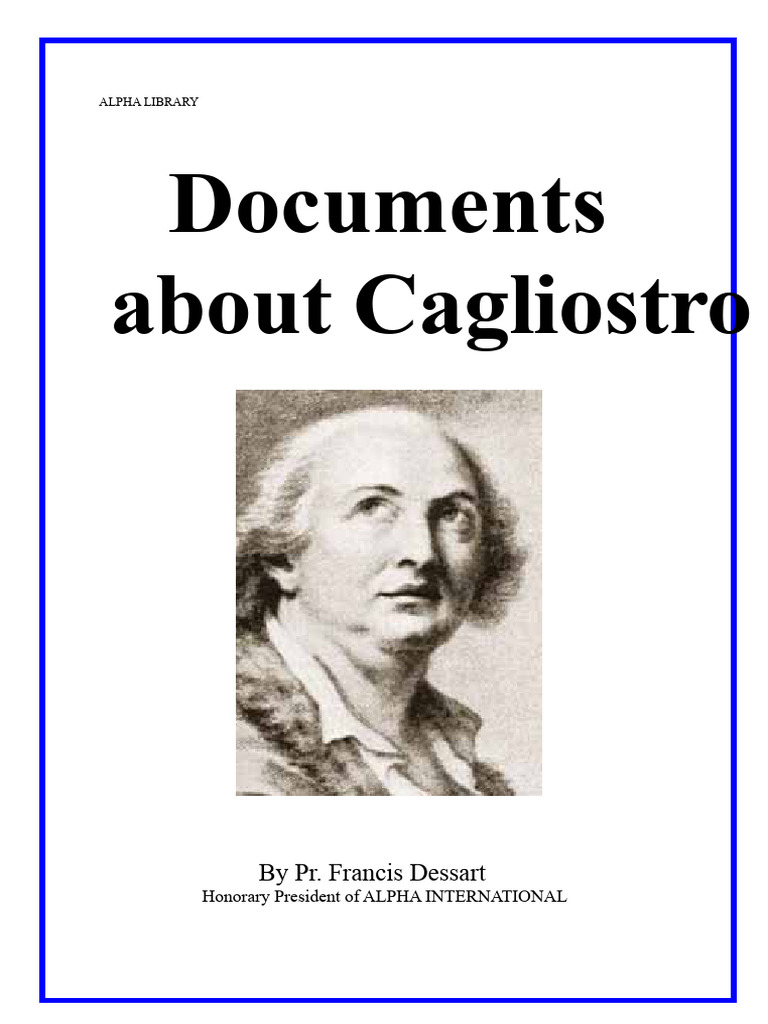 Documents on Cagliostro | PDF | Freemasonry | Masonic Lodge