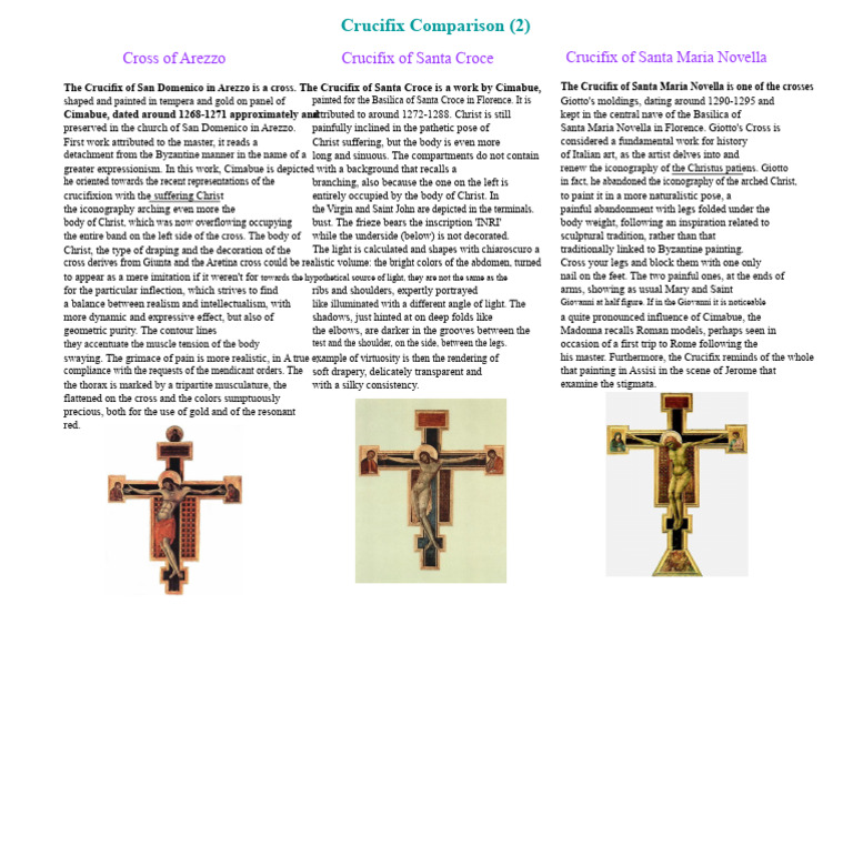 Comparison of Crucifixes | PDF | The Arts | Christian Art