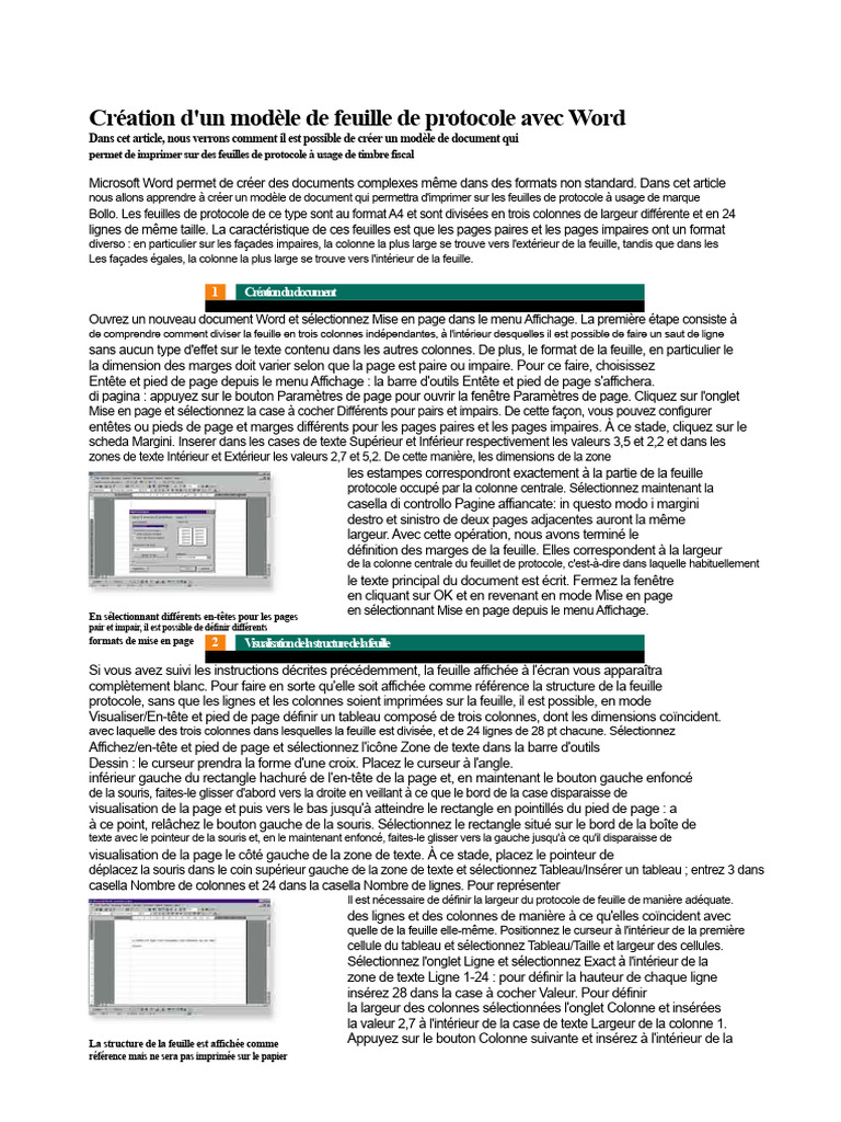 Modèle de protocole avec Word A4 | PDF | Microsoft Word | Logiciel