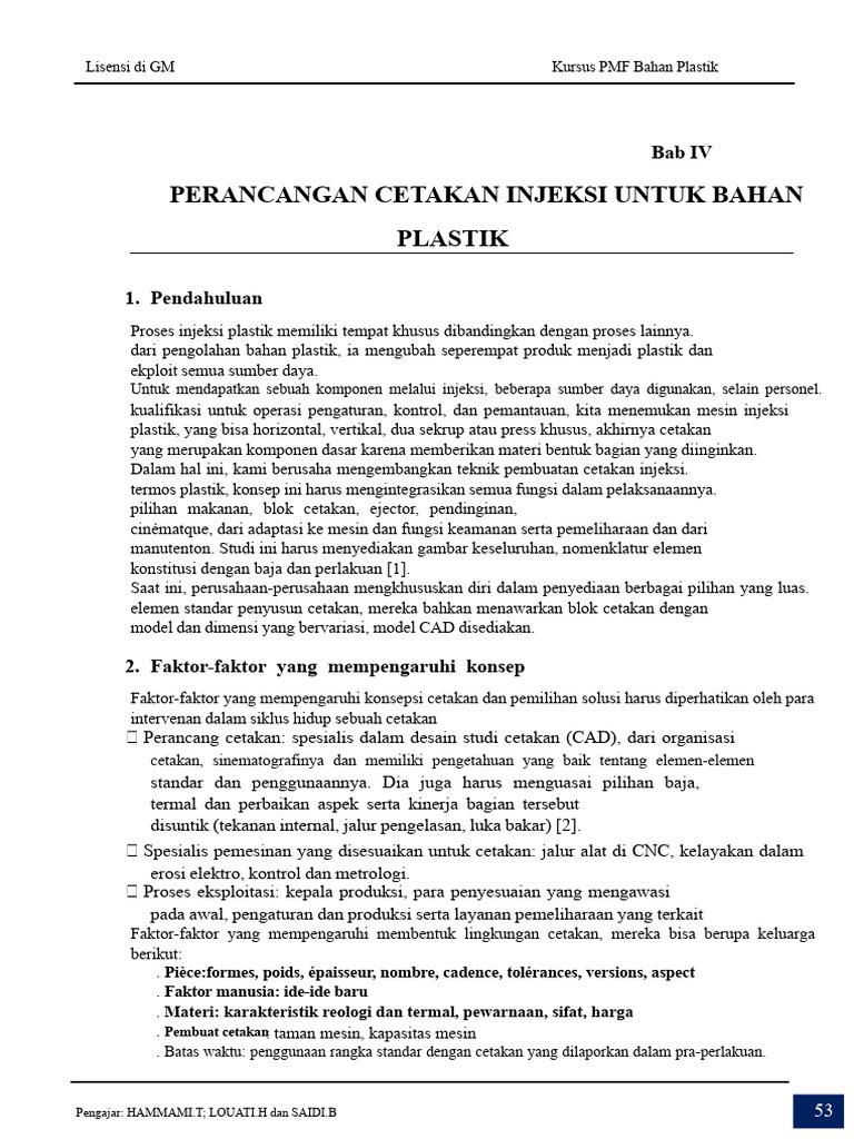 6.Bab IV - Desain Cetakan Injeksi Plastik | PDF