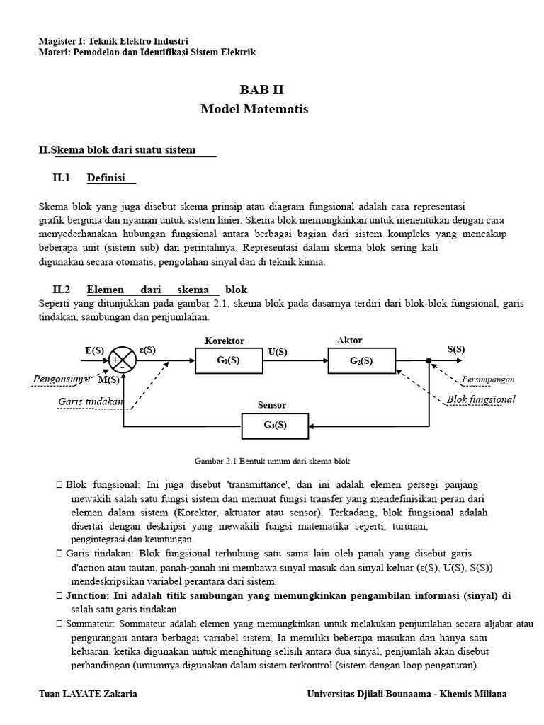 Skema Blok dalam Pemodelan Sistem Listrik | PDF