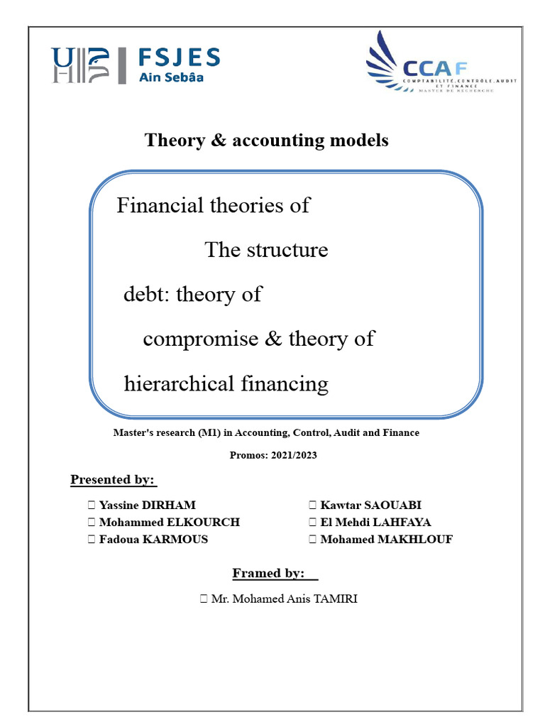 The Financial Theories of Capital Structure: Trade-Off Theory & Pecking ...