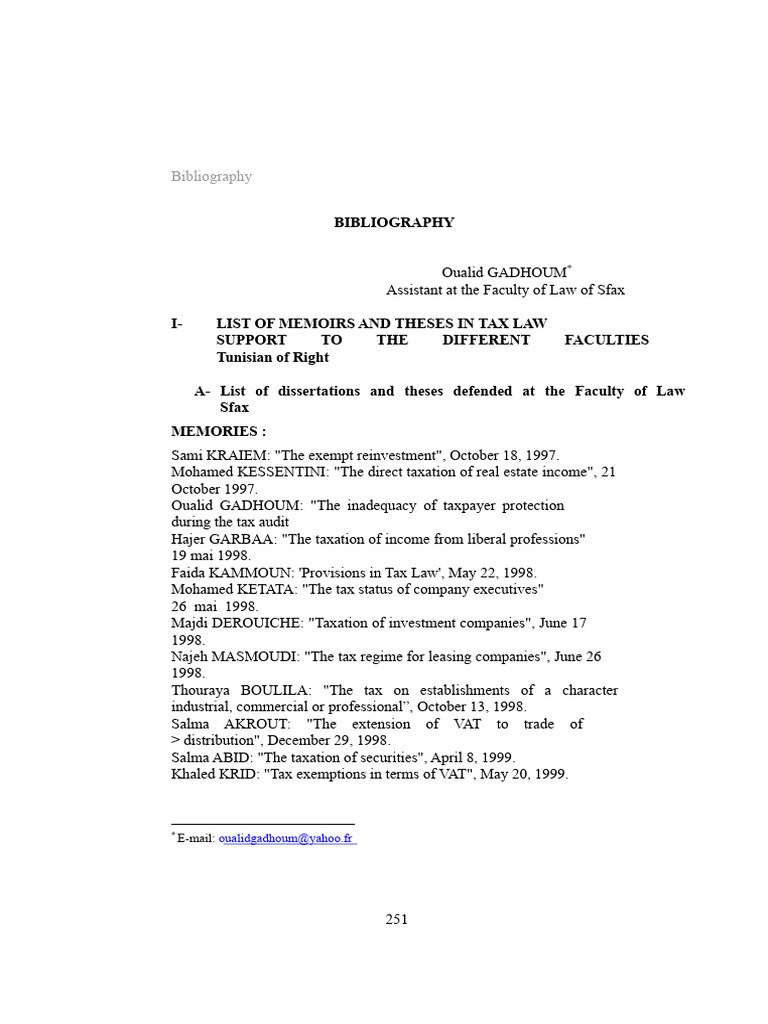 List of Theses Tunisia Taxation | PDF | Taxes | Tax Exemption