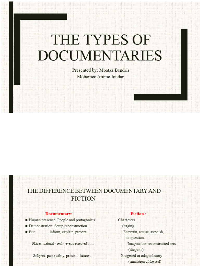 Types of Documentaries Explained | PDF | Documentary Film | Reality