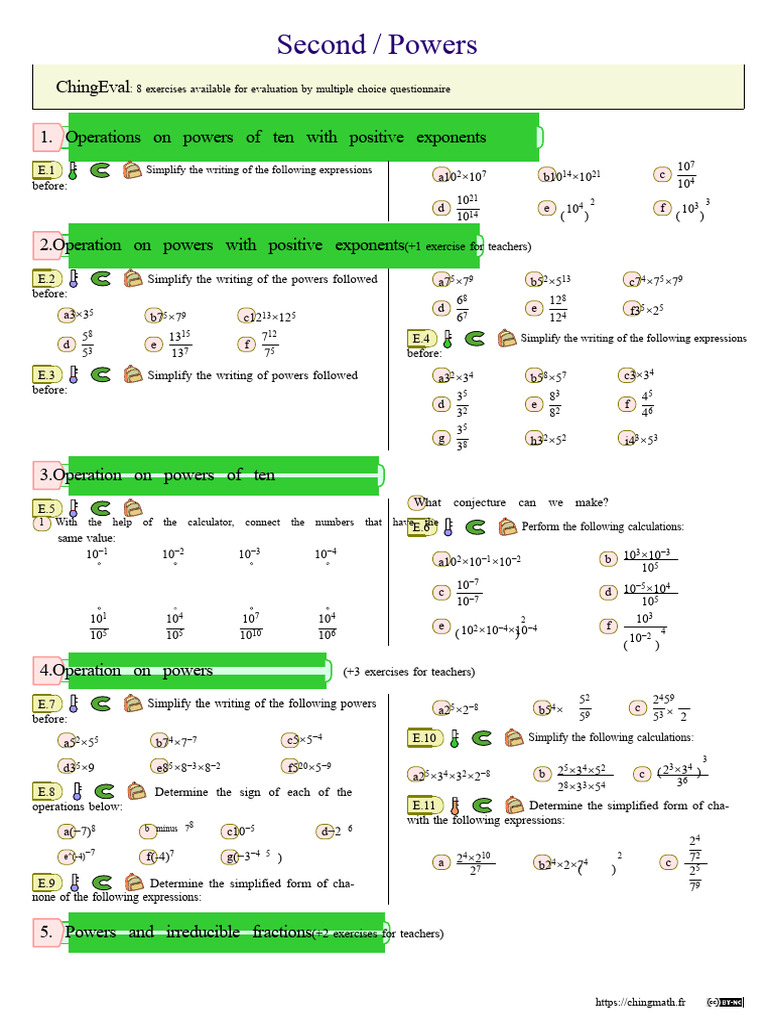 ChingMath Second Powers | PDF | Algebra | Numbers