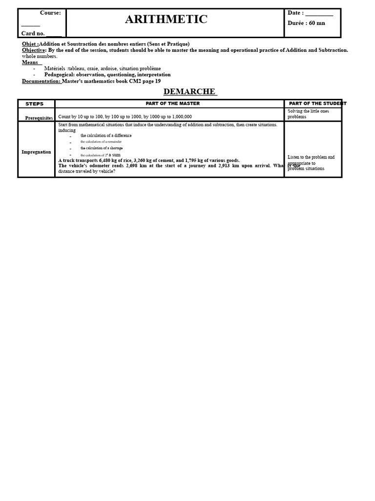 Arithmetic Course: Addition, Subtraction, Division | PDF ...