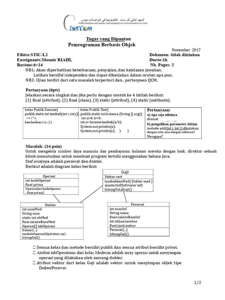 TD Ujian POO - Salinan | PDF