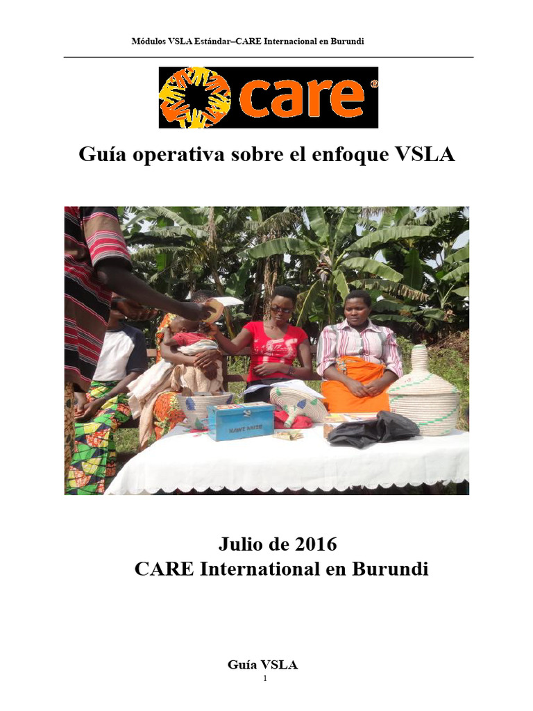 Guía Estándar de VSLA Utilizada Por CARE Int'l PDF | PDF | Interés | Bancos