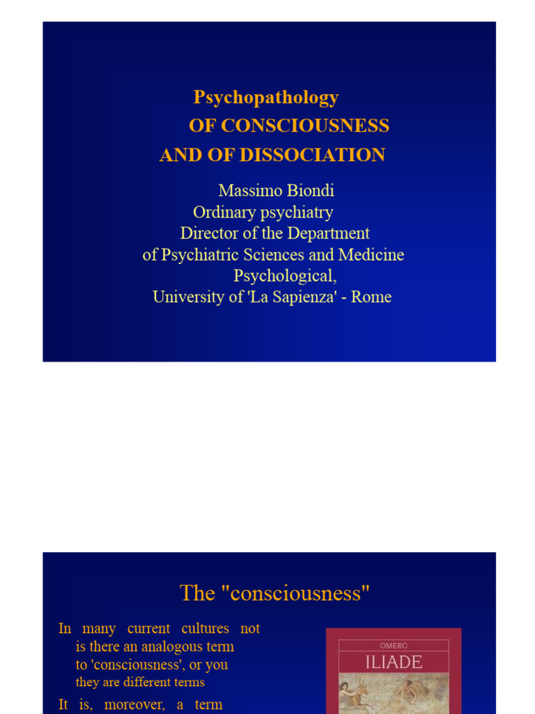 The Disorders of Consciousness | PDF | Dissociation (Psychology ...